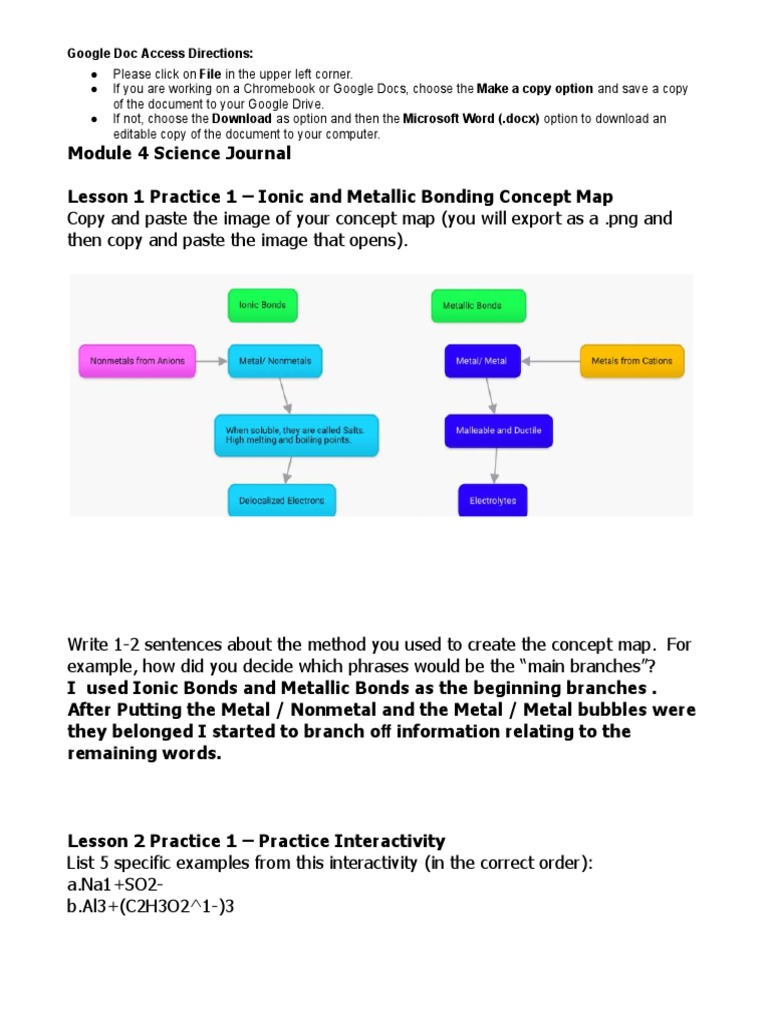 Module 4 Science Journal Instructions | PDF | Chemical Polarity ...