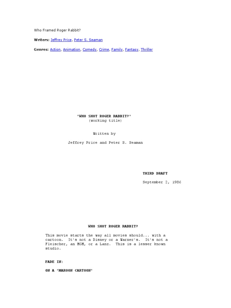 Who Framed Roger Rabbit | PDF