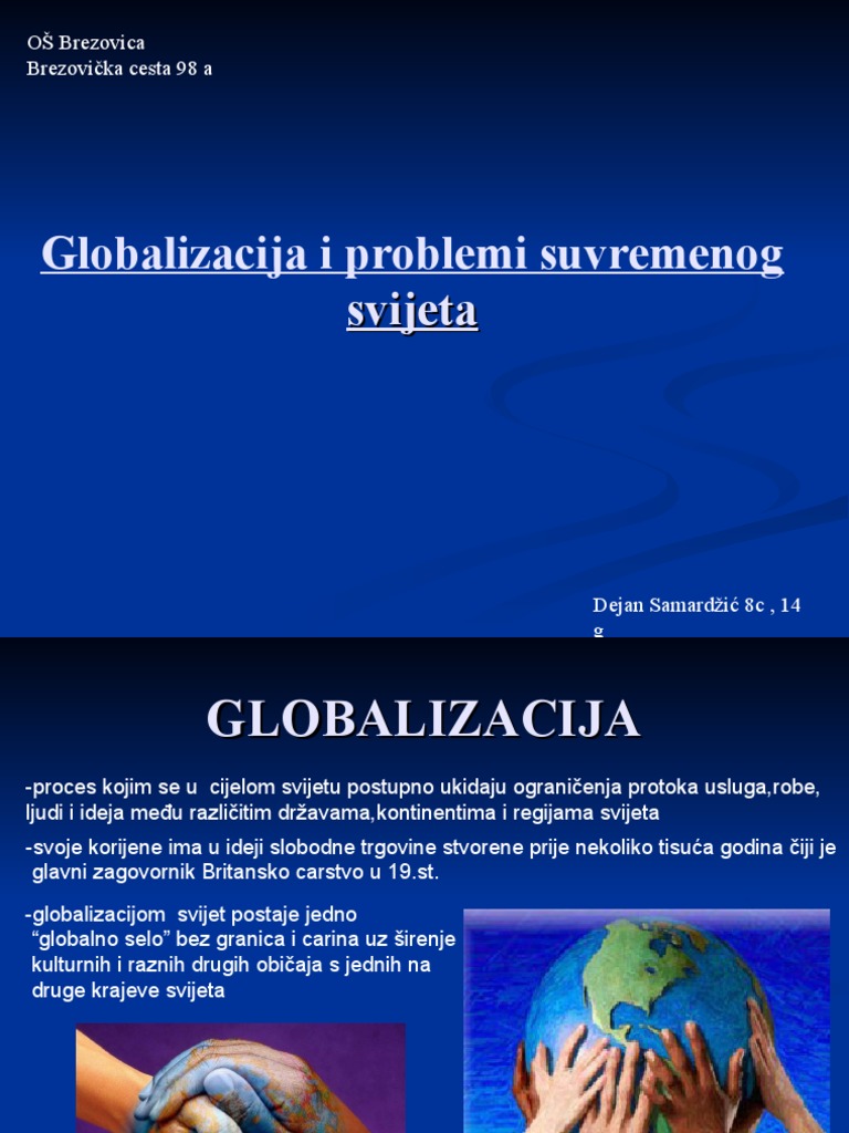 Globalizacija I Problemi Suvremenog Svijeta | PDF