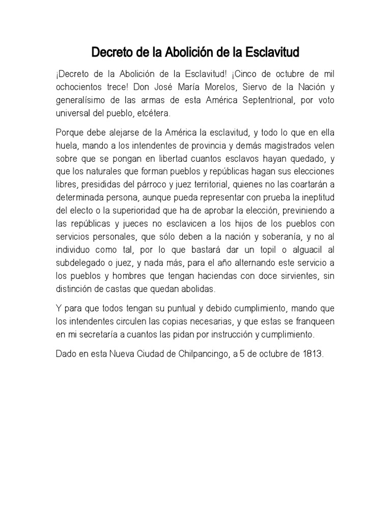 Abolición de la Esclavitud en México | PDF | Esclavitud | Abolicionismo
