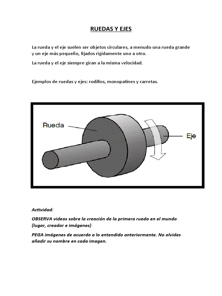 Ruedas y Ejes Primaria 1 | PDF