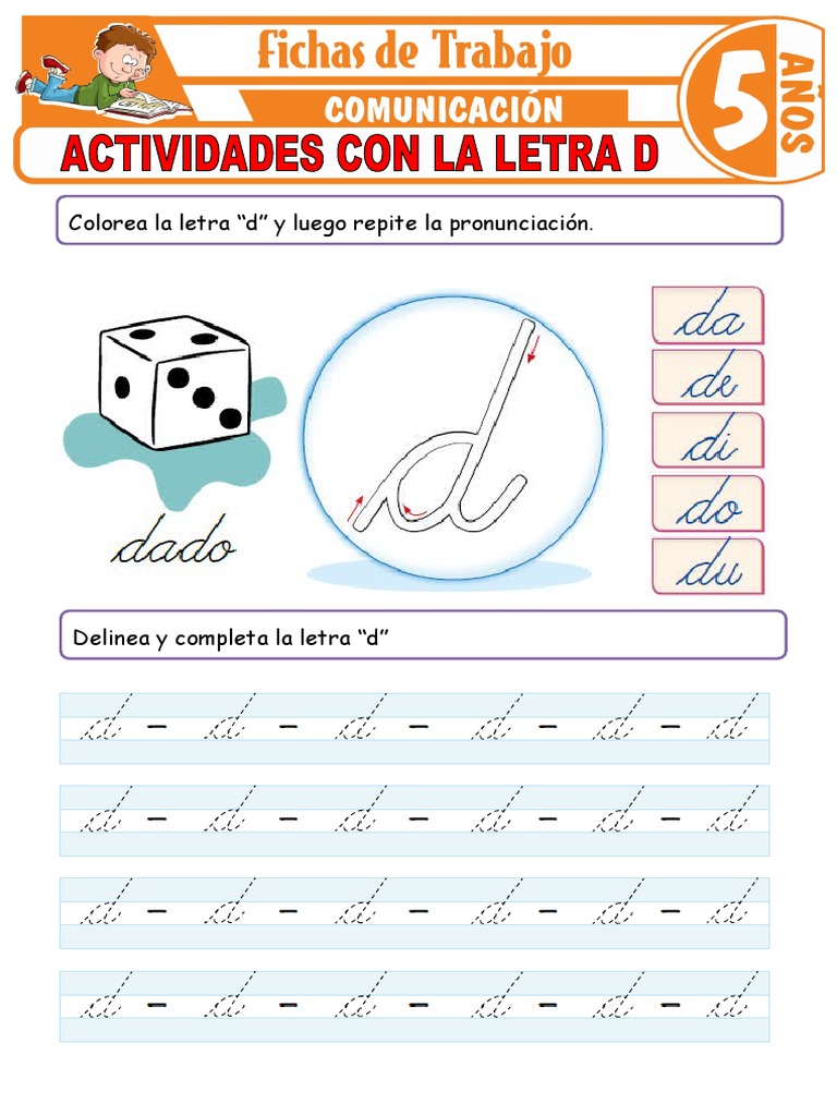 Hojas De Trabajo Con La Letra D Para Niños Pequeños