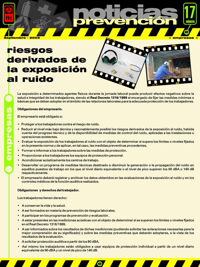 Prev 017e Riesgos Derivados de La Exposición Al Ruido | PDF | ruido ...