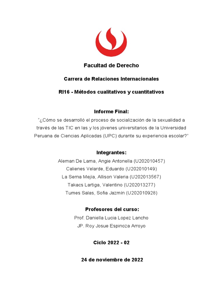 EC3 Trabajo Final - Los Choripibes | PDF | Adolescencia | Tecnología de información y comunicaciones