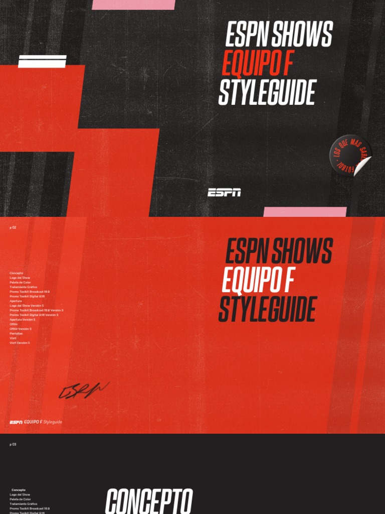 Espn Equipof Styleguide | PDF | Formatos de medios | Tecnología de ...