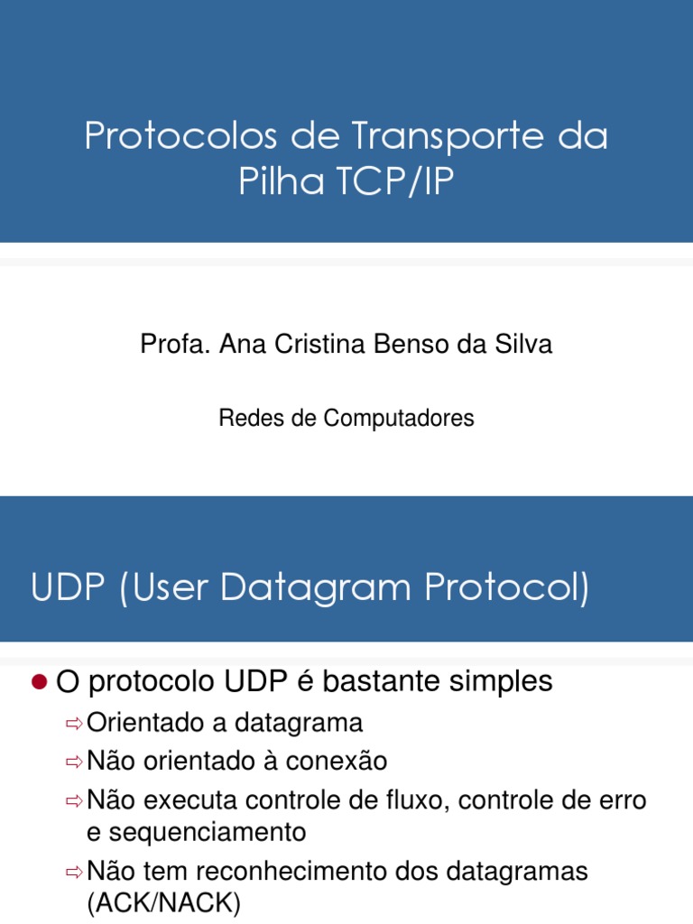 TCP Udp | PDF | Protocolo de controle de transmissão | Porta (rede de computadores)
