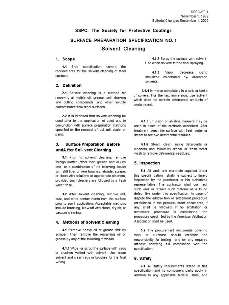 SSPC SP1 Traslate | Download Free PDF | Solvent | Paint