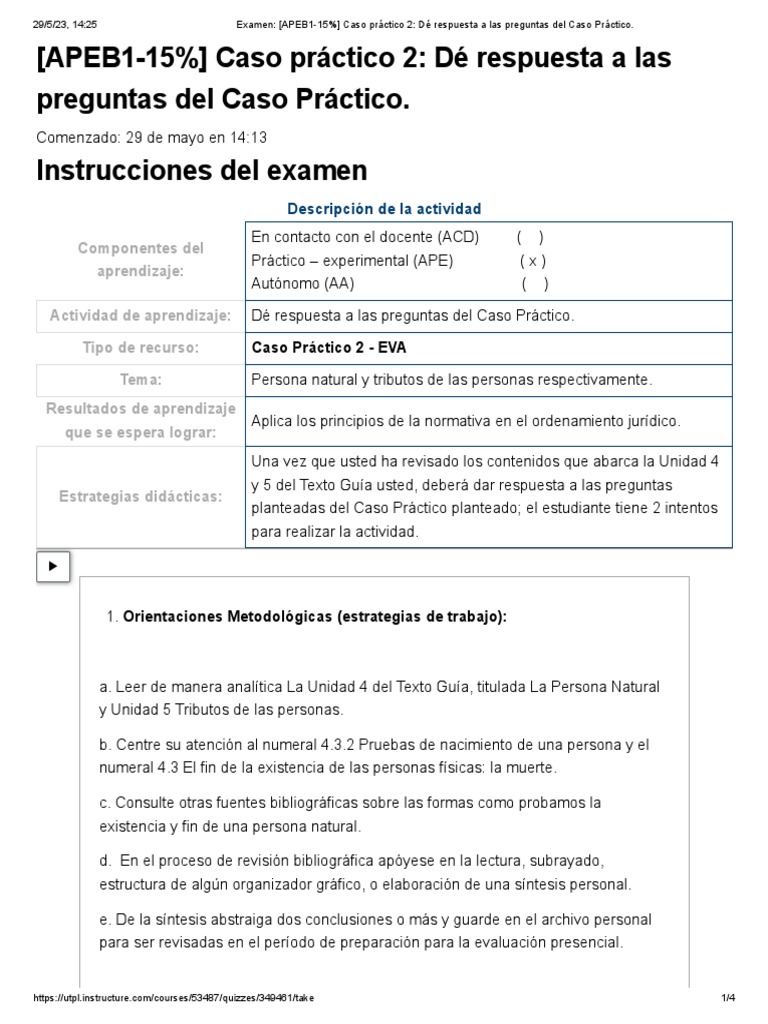 Examen - (APEB1-15%) Caso Práctico 2 - Dé Respuesta A Las Preguntas Del Caso Práctico | PDF ...