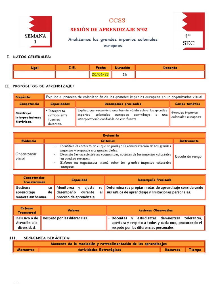 XXXXX 4° SESIÓN DE APRENDIZAJE SESIÓN 2-SEM.1-EXP.4 | Descargar gratis PDF | Aprendizaje ...