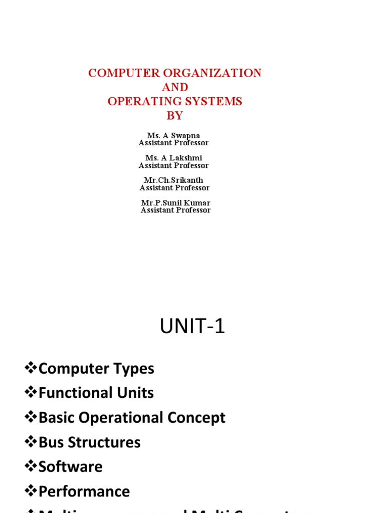 CO&OS PPts (1) - 0 | PDF | Central Processing Unit | Computer Data Storage