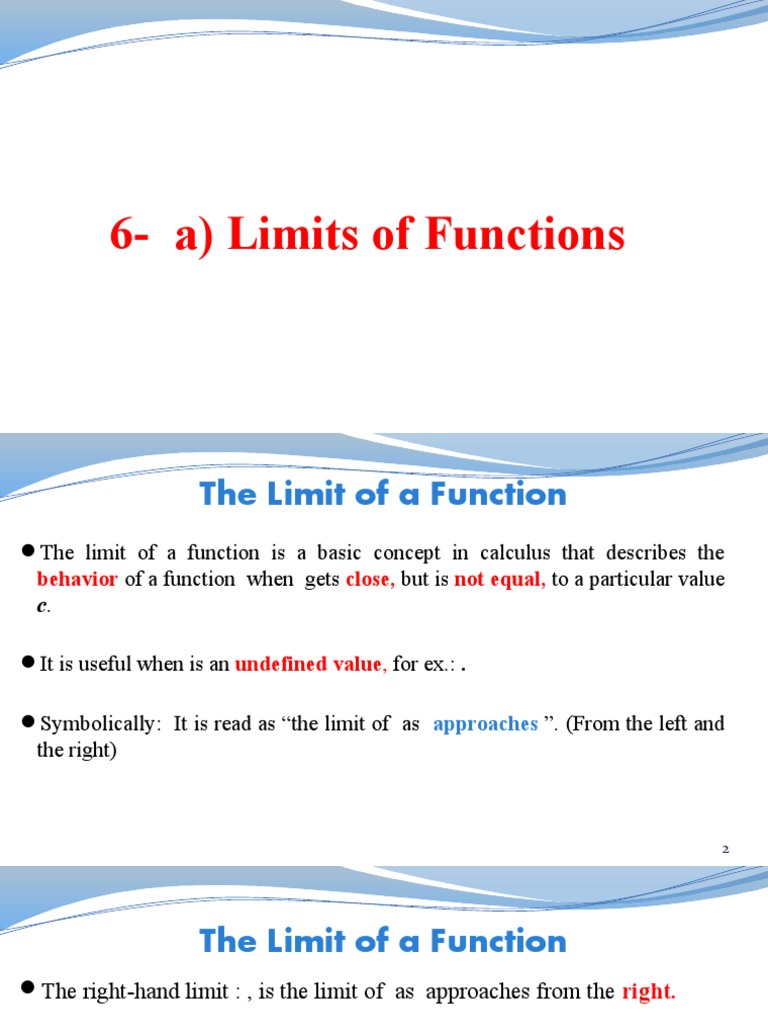 6 A Limits Pdf Function Mathematics Mathematics 0100