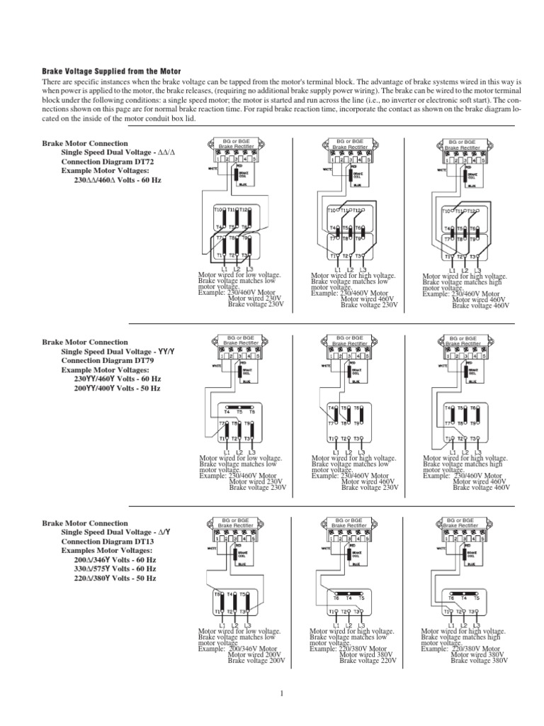 SEW Motor Brake Wiring | PDF | Rectifier | Electric Motor