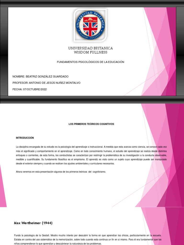 Presentación de La Teoria 7 | PDF | Aprendizaje | Sicología