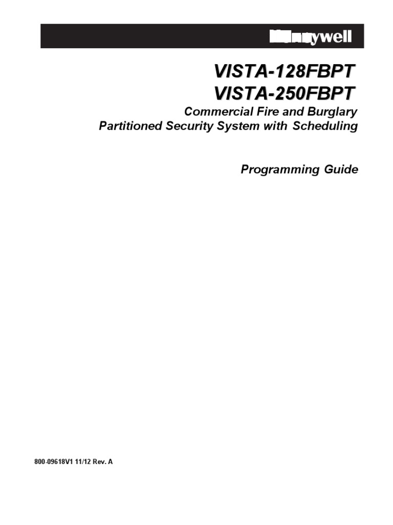 VISTA-128FBPT Programming Guide | PDF | Security Alarm | Computing