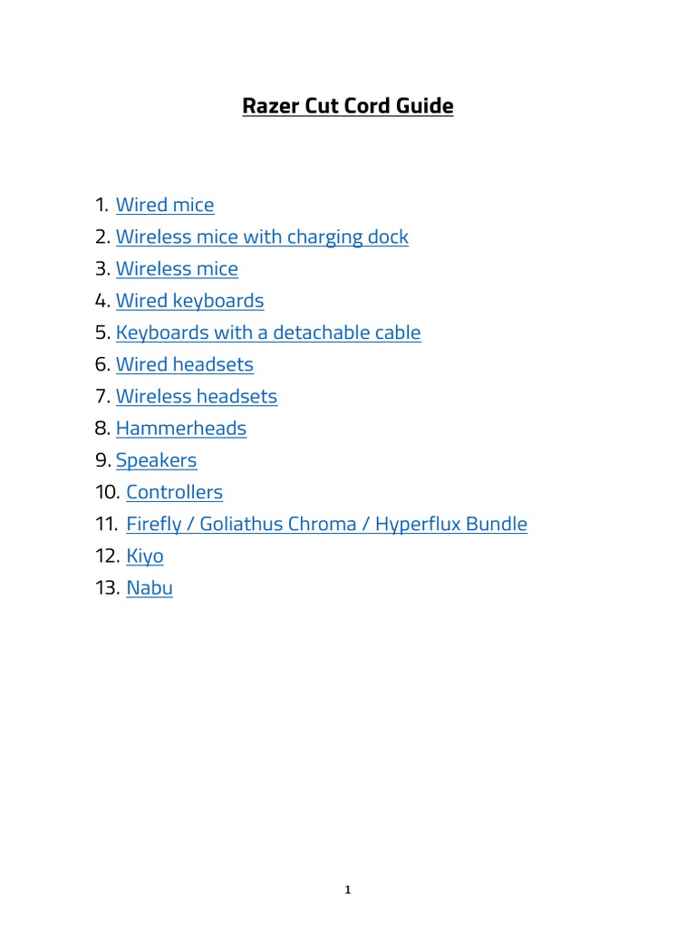 Razer Cut Cord Guide 2 | Download Free PDF | Components | Computer Science