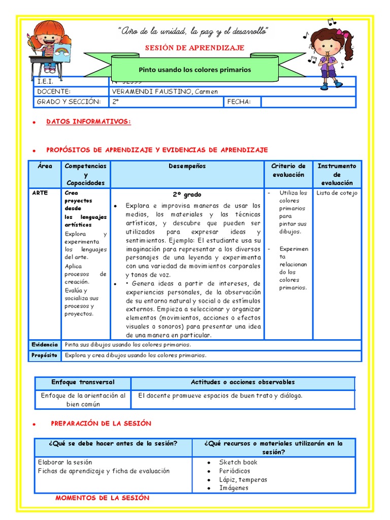 2º E2 S2 Sesion D5 Arte Pintamos Con Los Colores Primarios | PDF ...