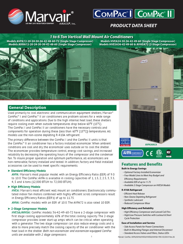 marvair_compac_avpa_avha_hvea_hvesa_pds_03-27-19_rev-26 | PDF | Air ...