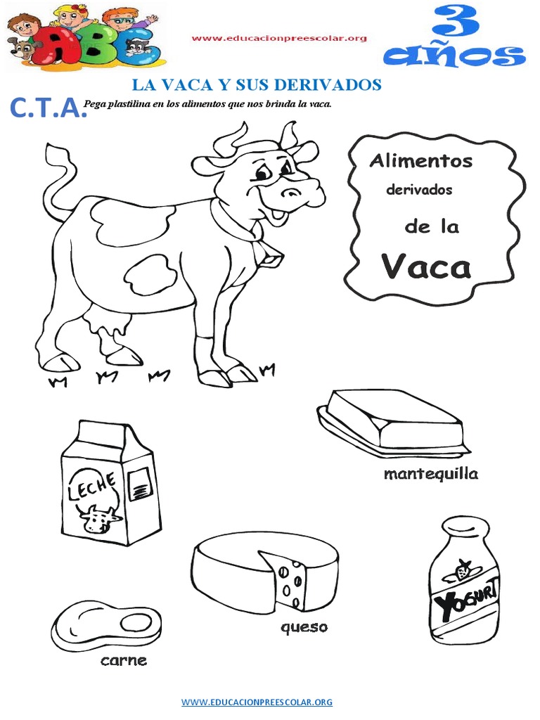 La Vaca y Sus Derivados Para Niños de 3 Años | PDF
