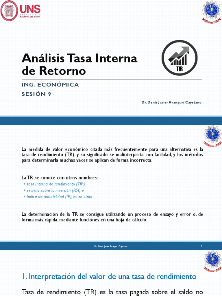 Sesión - 9 - Tasa Interna de Retorno | PDF | Tasa interna de retorno | Sector privado