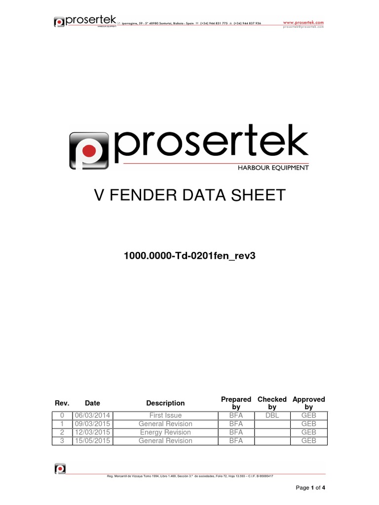 V Fender Data Sheet | PDF