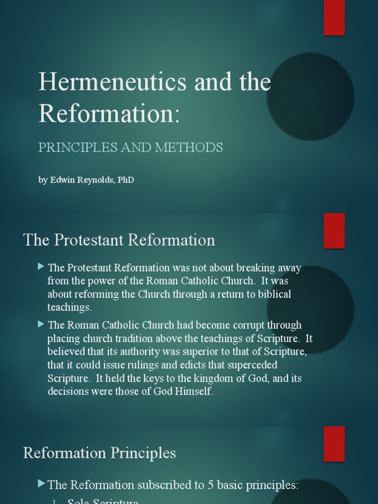 Reformation Hermeneutics | PDF | Bible | Exegesis