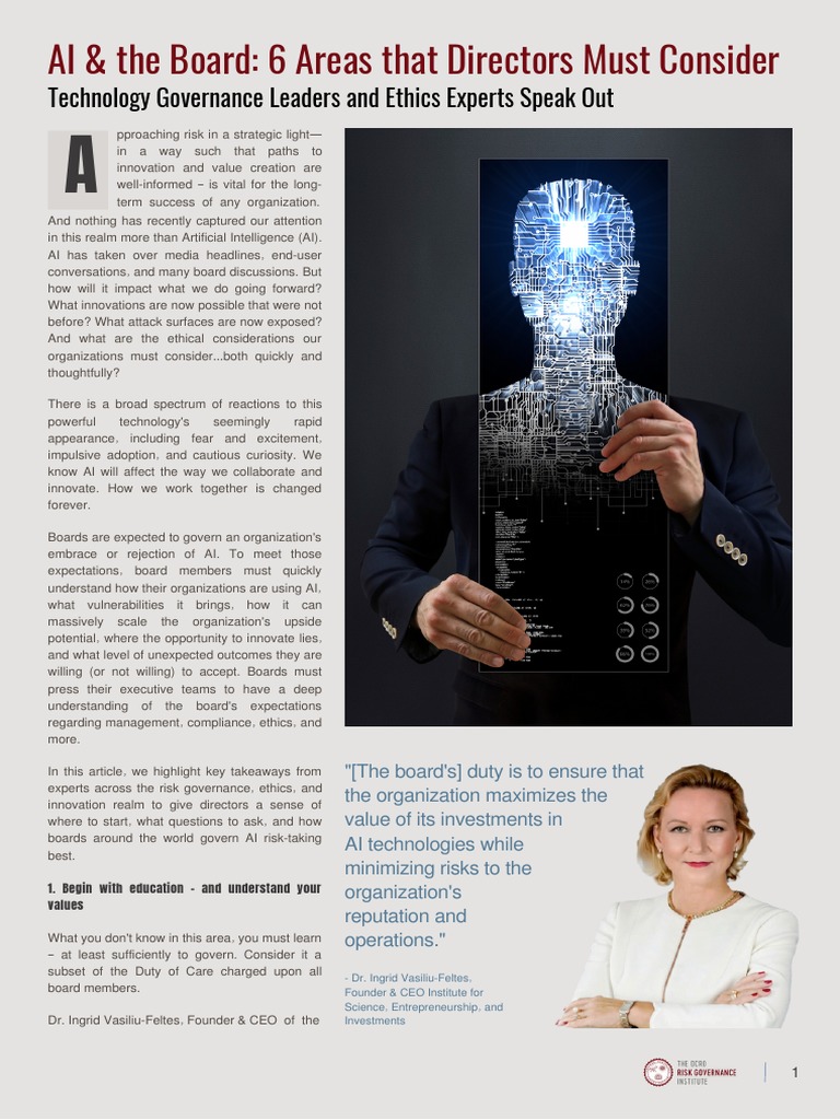 AI & the Board 6 Areas that Directors Must Consider | PDF | Artificial ...