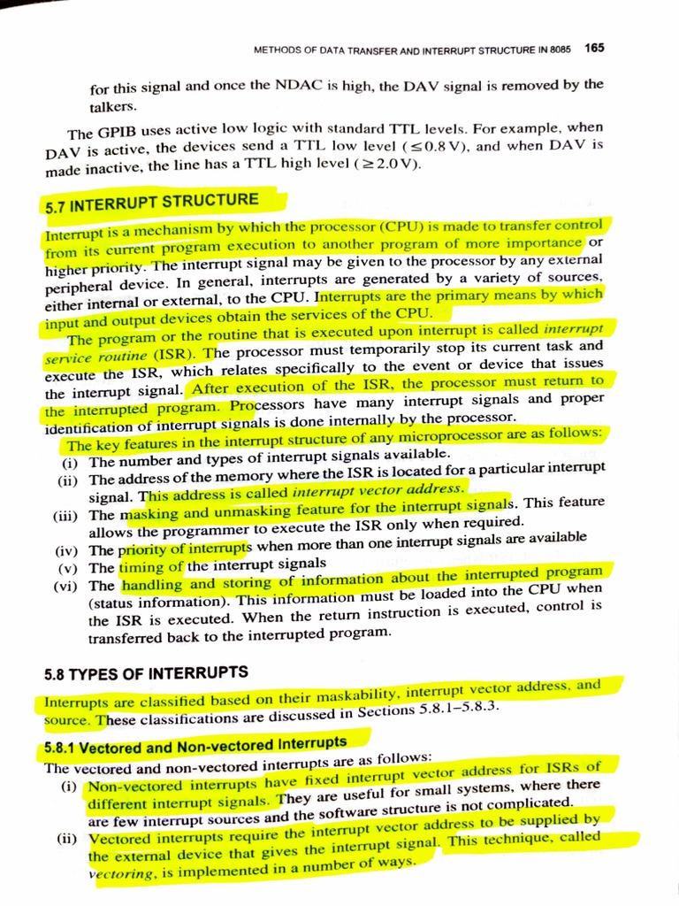 8085 6 Interrupts Pdf Central Processing Unit Electronics