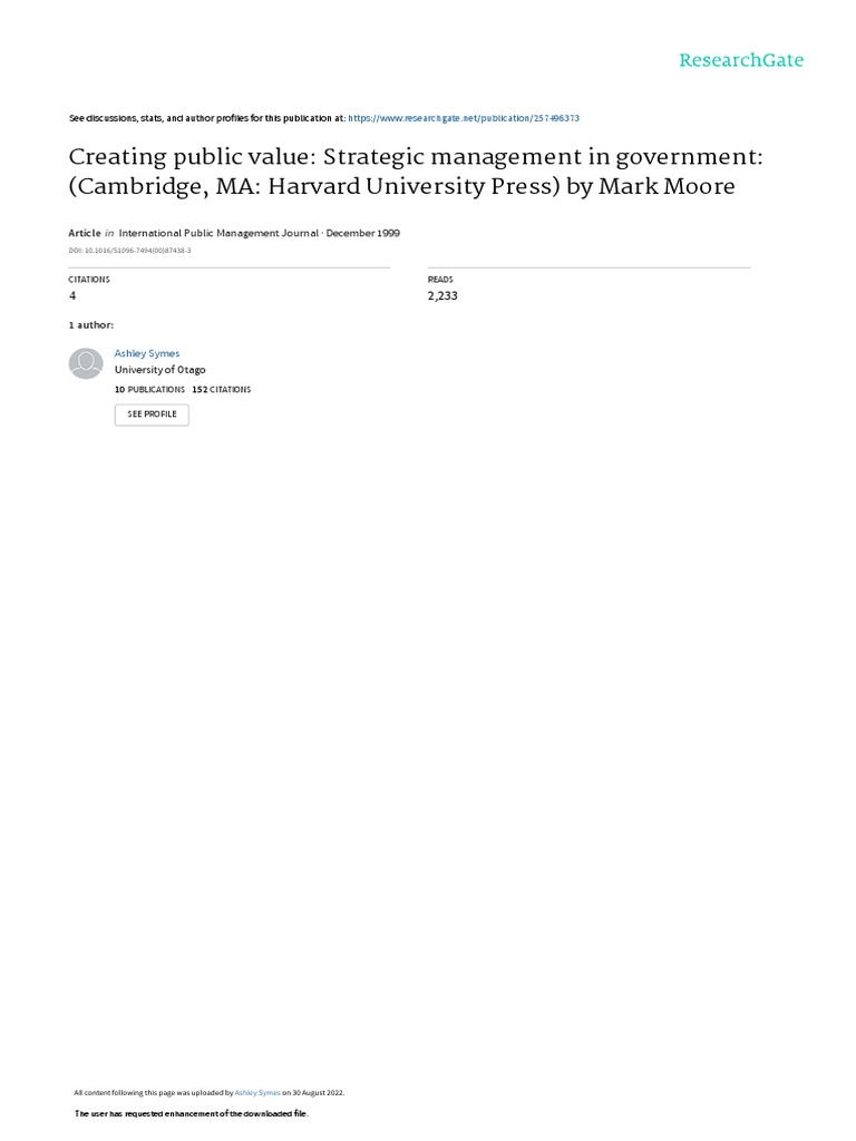 2 1 Book Review Creating Public Value | PDF