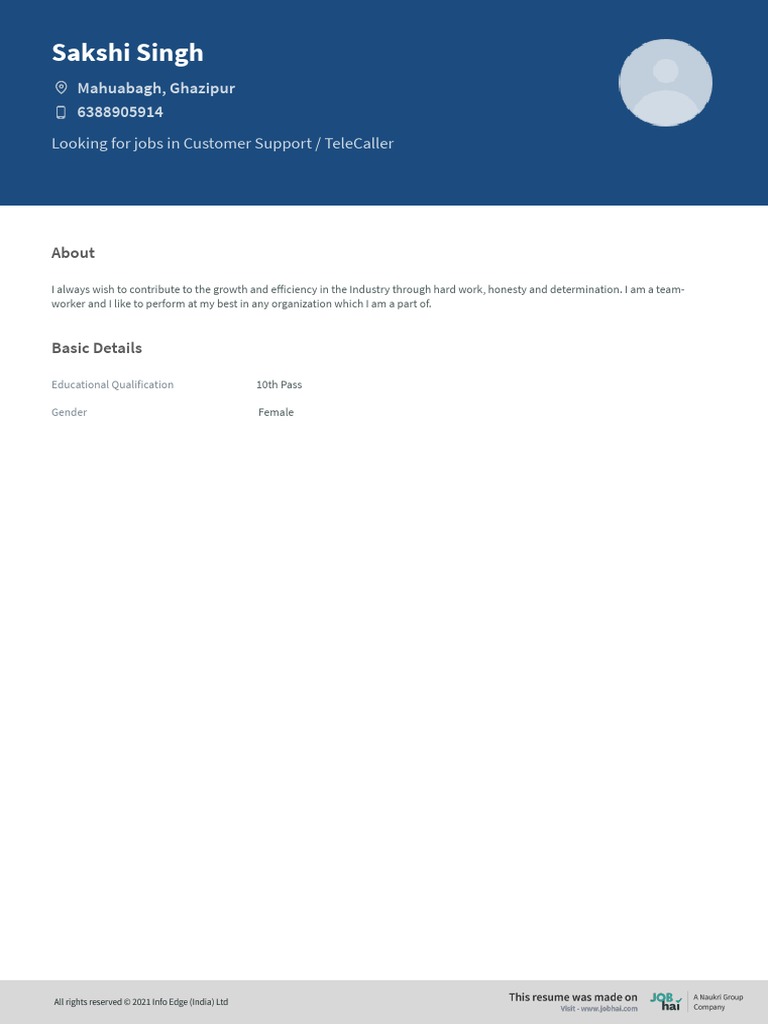 Sakshi Singh CV | PDF