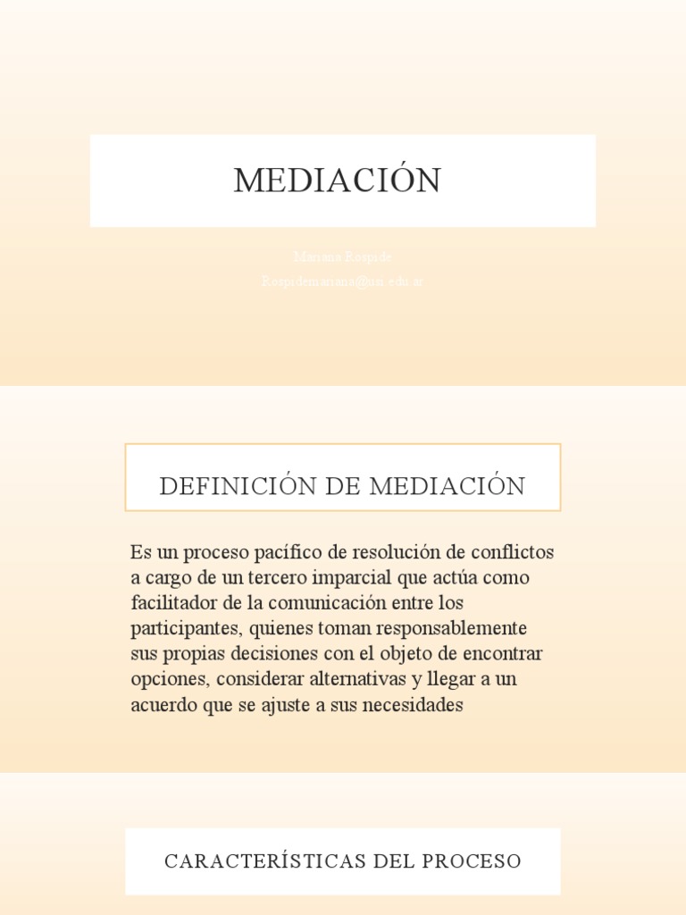 Definición y características de mediación | PDF