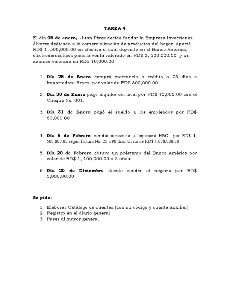 Ejercicio para Hacer Tarea Iv | PDF