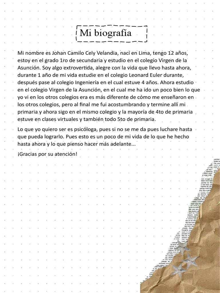 Mi Biografía | PDF | Relaciones personales, crianza y desarrollo personal