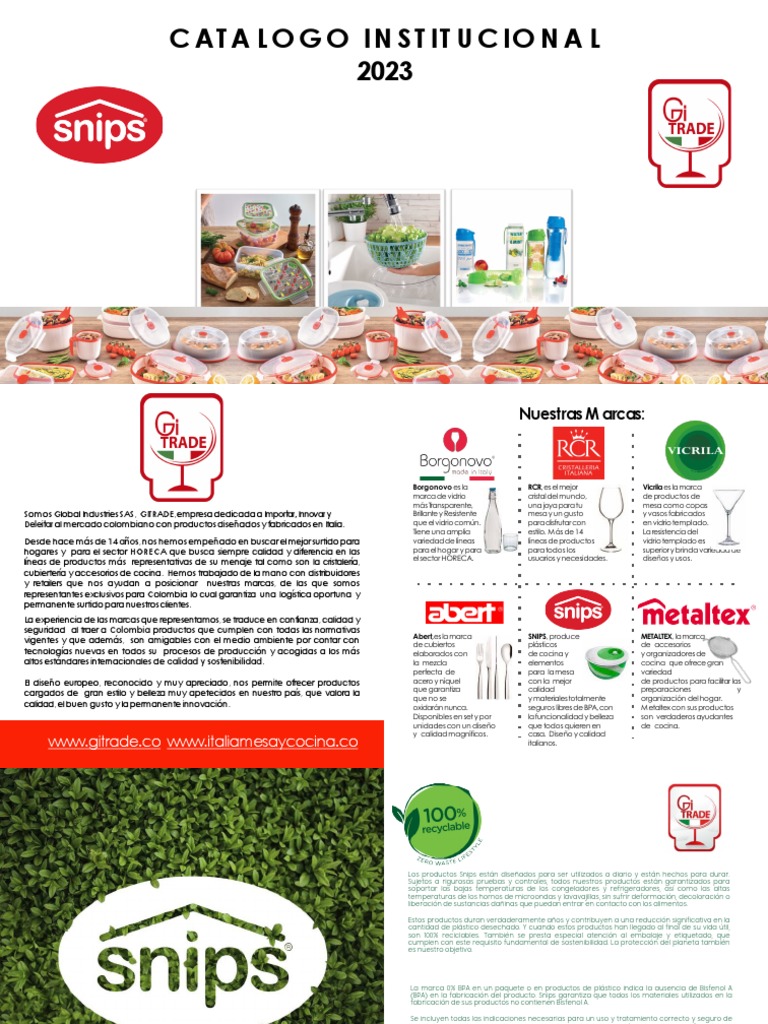 Catalogo Snips 2023 | PDF | Cocina | Marca