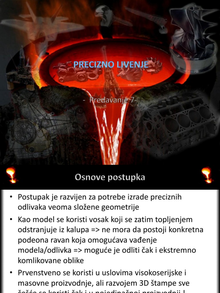 TL Predavanje 7 - Precizno Livenje | PDF