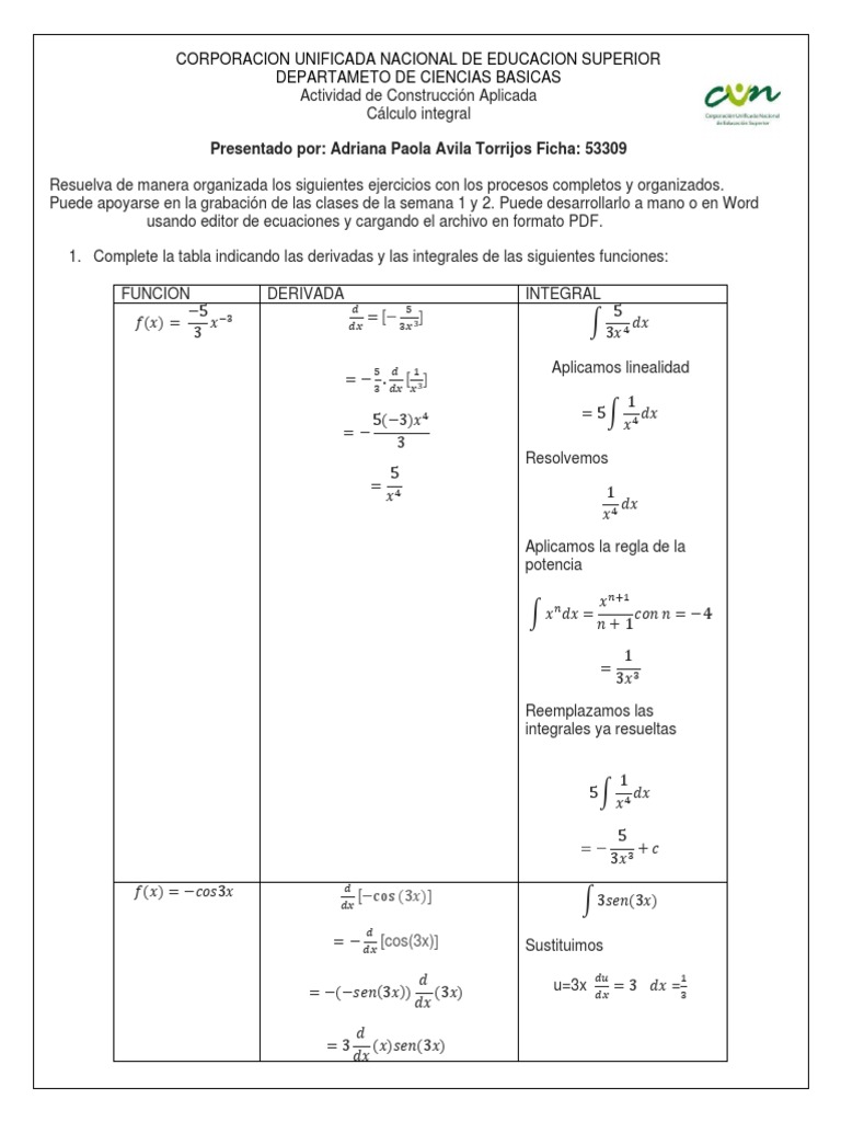 ACA 1 - Calculo Integral.... | PDF | Integral | Relaciones matematicas