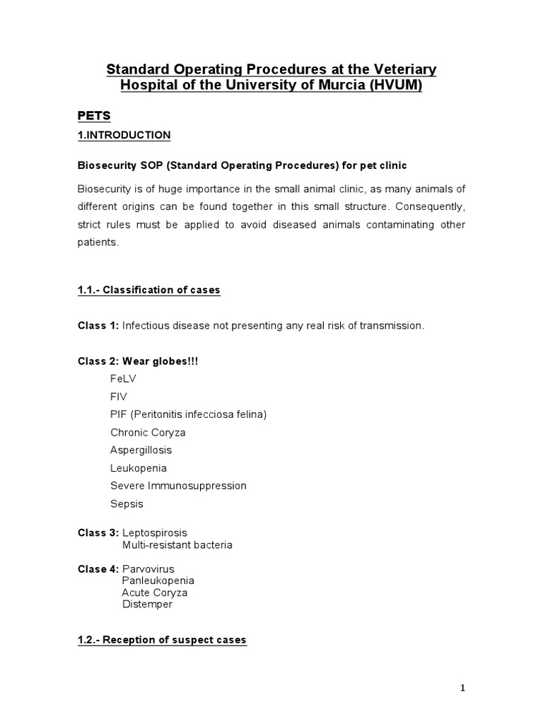 Biosecurity SOP | PDF | Medical Imaging | Infection