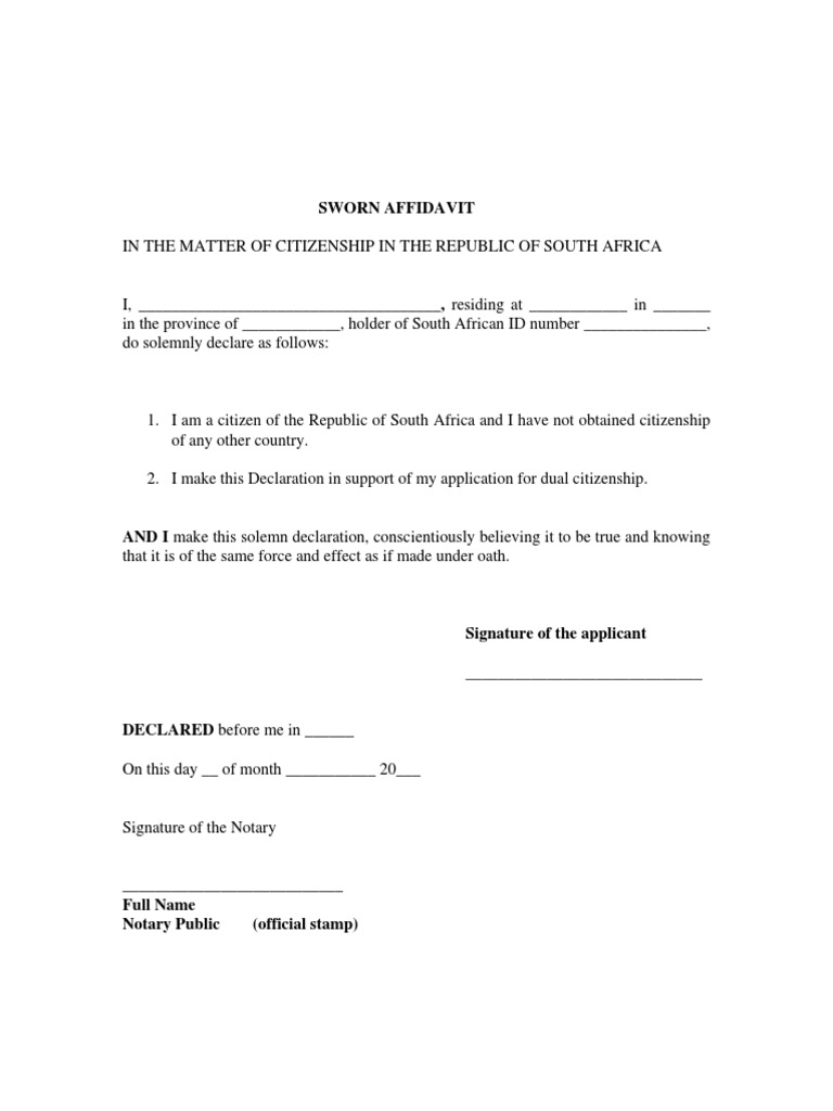 Sample of Affidavit | PDF