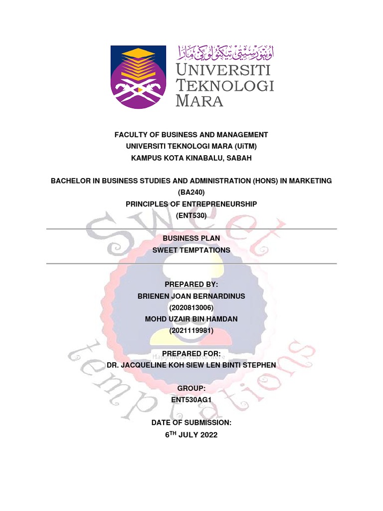 Ent530 Sweet Temptation | PDF | Partnership | Market Segmentation