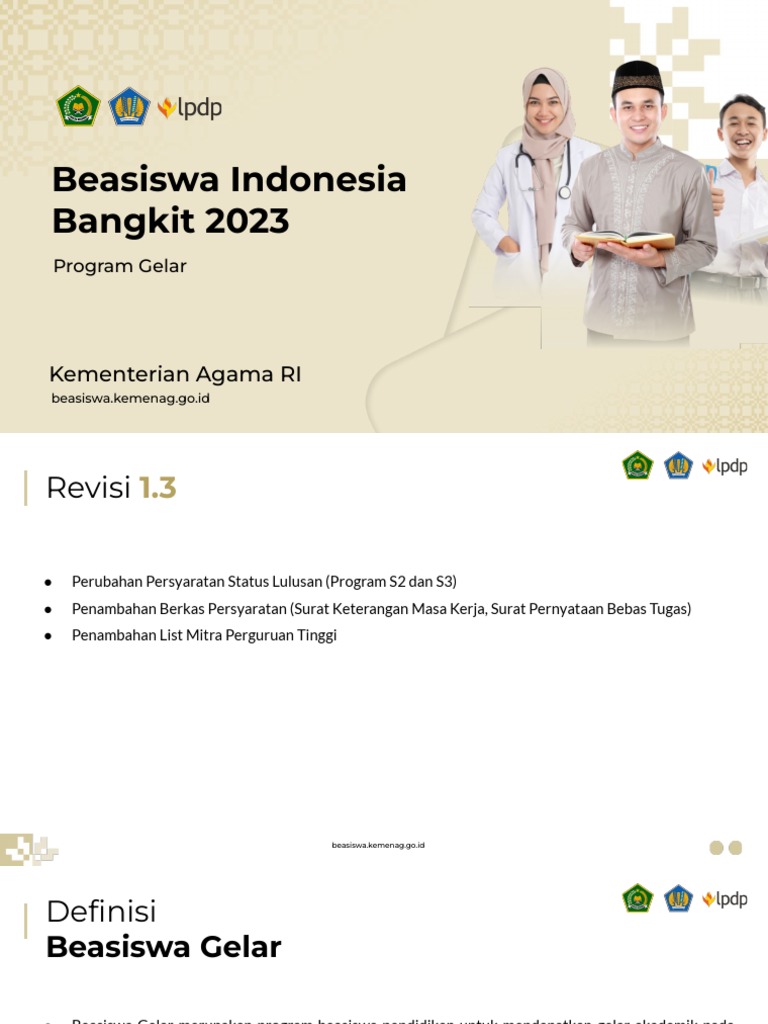 Booklet Beasiswa Indonesia Bangkit Kemenag 2023 | PDF