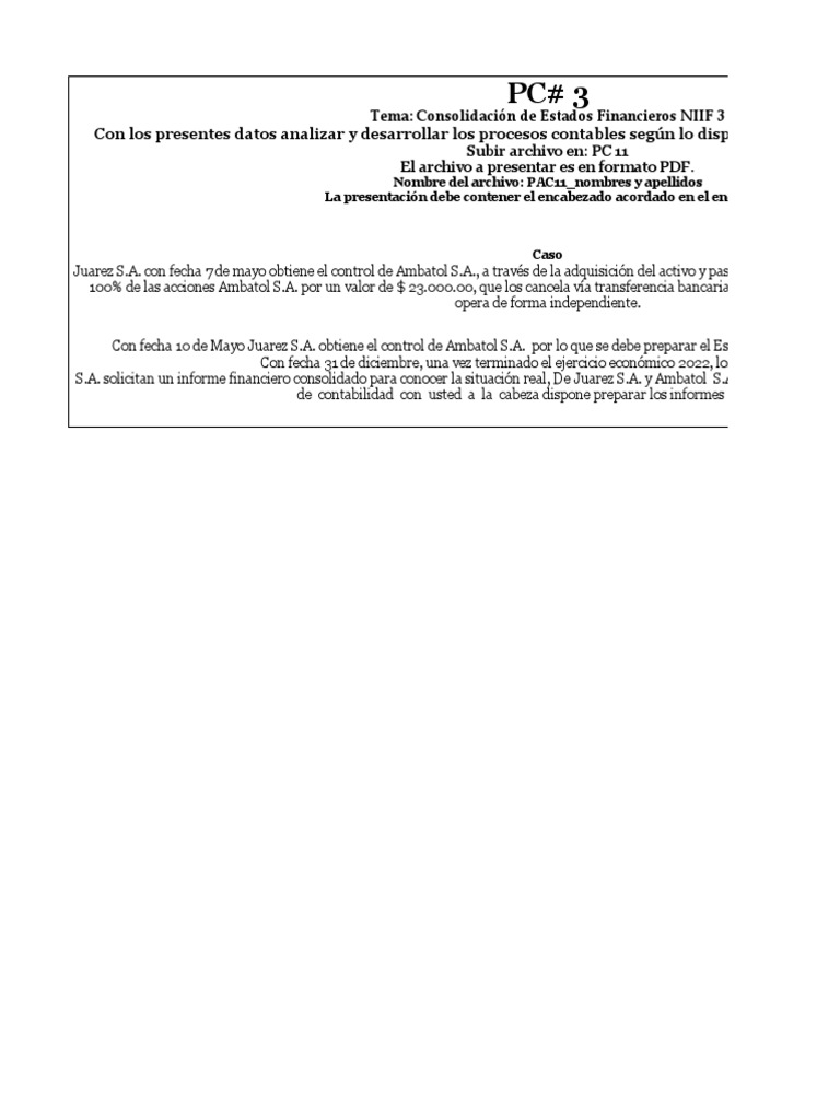 Casos Resueltos - Sobre La Niif 3 | PDF | normas internacionales de ...