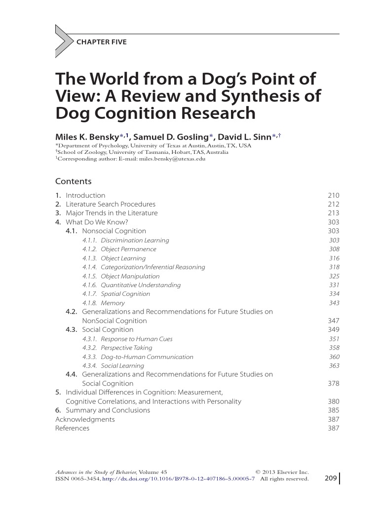 Bensky Dog Psychology Large Review | PDF | Dogs | Cognition