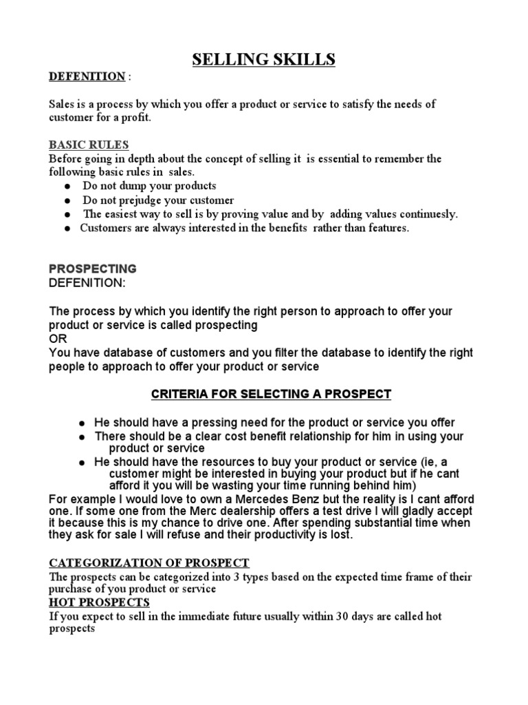 Sales Training Manual | PDF | Sales | Question