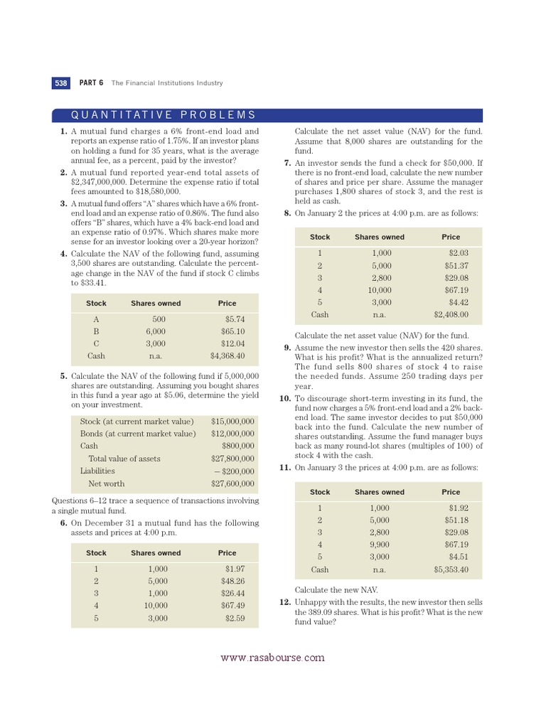 Financial Market TextBook (Dragged) 3 | PDF | Investment Fund | Mutual ...