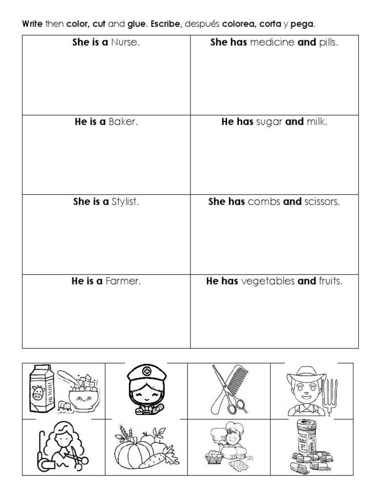 She Is A Nurse Sentence Writing | PDF