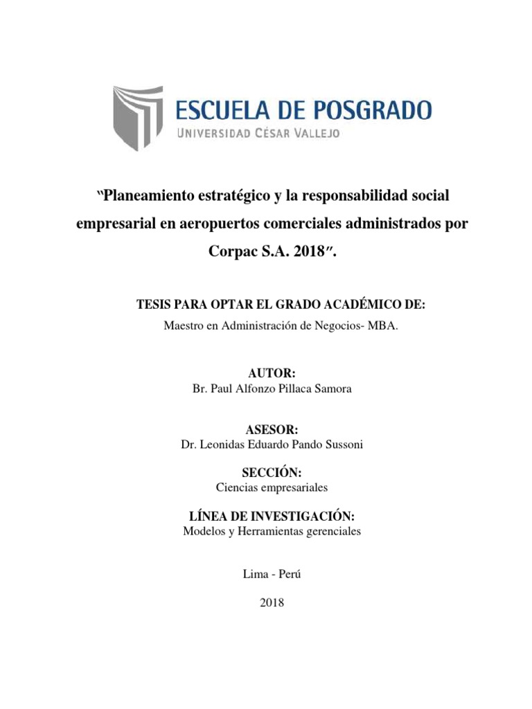 Pillaca SP | PDF | Planificación | Responsabilidad social corporativa