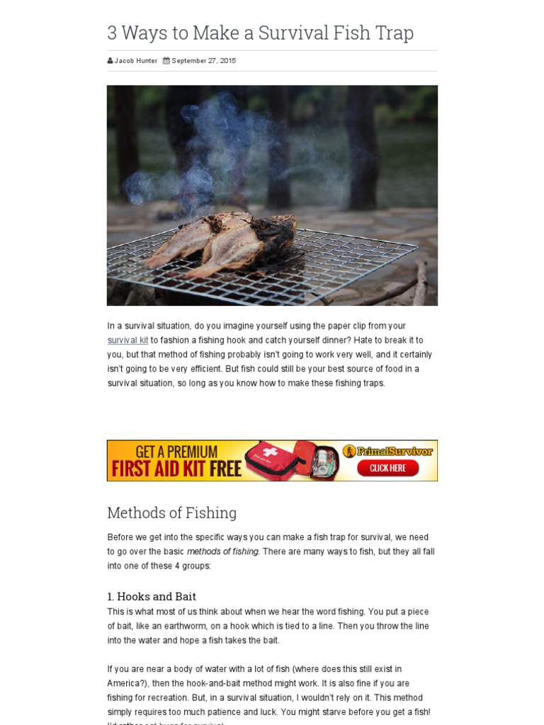 3 Ways To Make A Survival Fish Trap | PDF | Angling | Fish And Humans