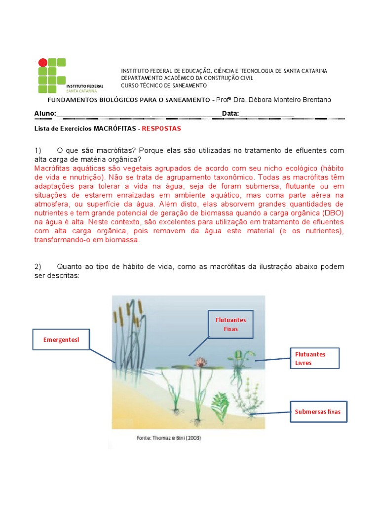 Exemplos de Macrófitas Aquáticas | PDF | Vida | Natureza