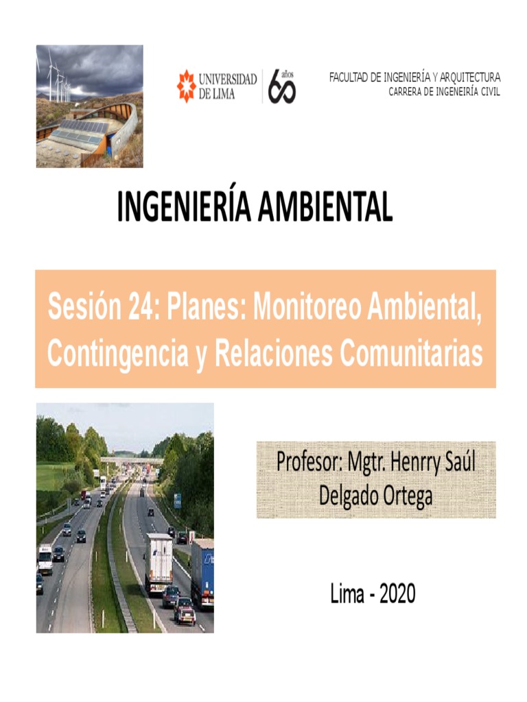 Sesión 24 Plan de Manejo Monitoreo Ambiental | PDF | Evaluación de impacto ambiental