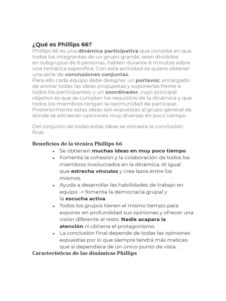 Qué Es Phillips 66 | PDF | Modificación de comportamiento | Aprendizaje