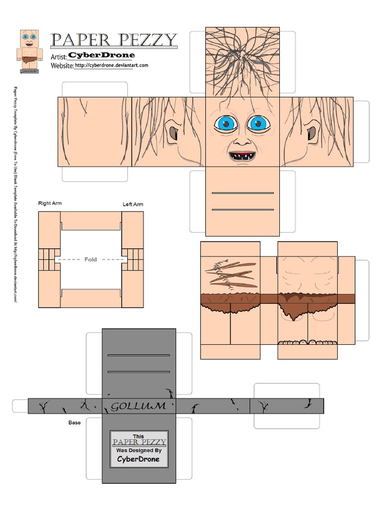Gollum Paper Toy From Lord of The Rings Paper Craft | PDF